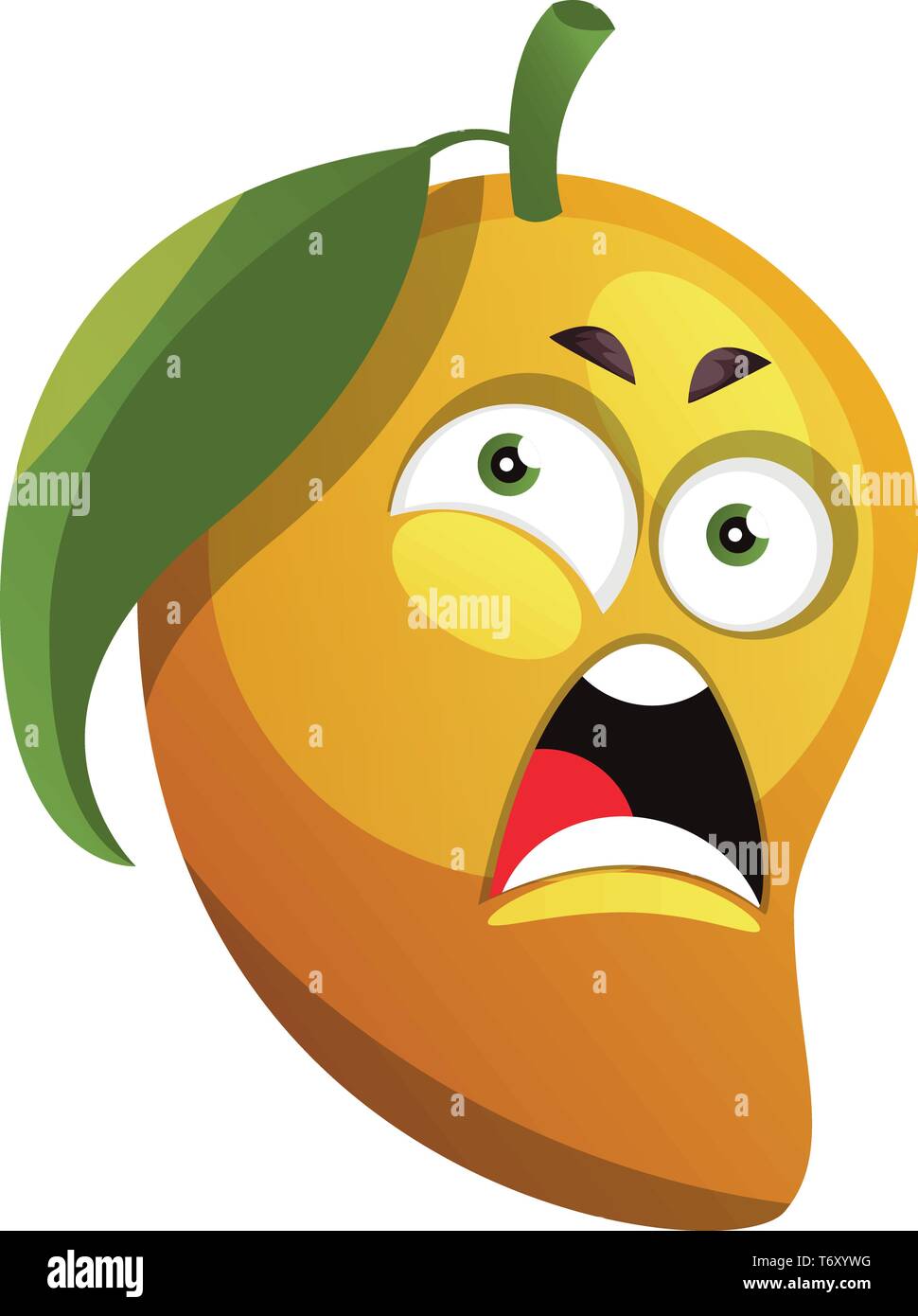 Mango cartoon angry face illustration vector on white background Stock ...