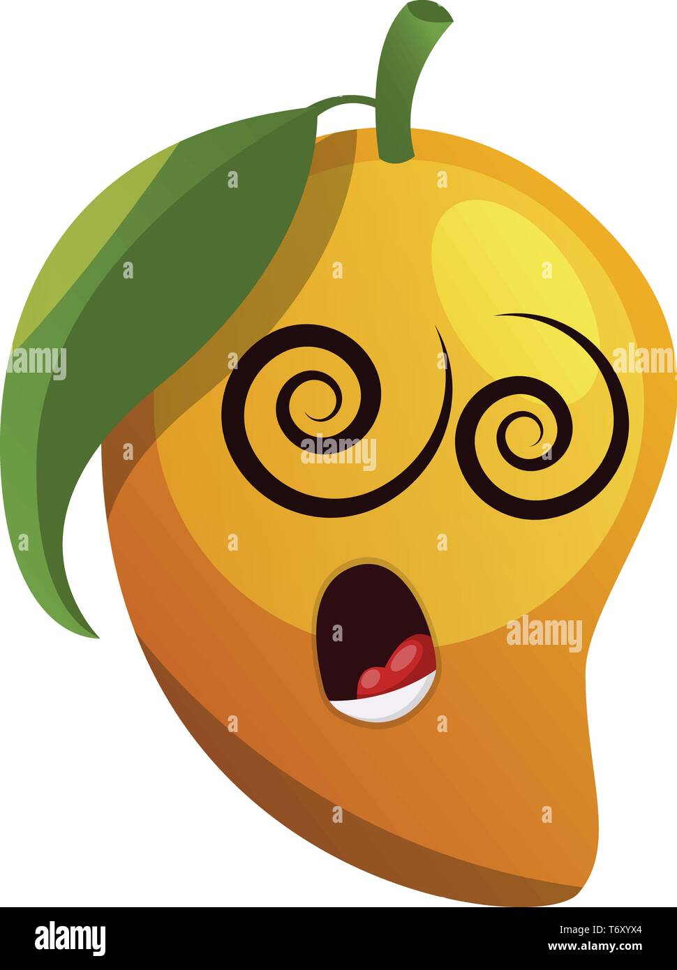 Mango face feeling dizzy illustration vector on white background Stock ...