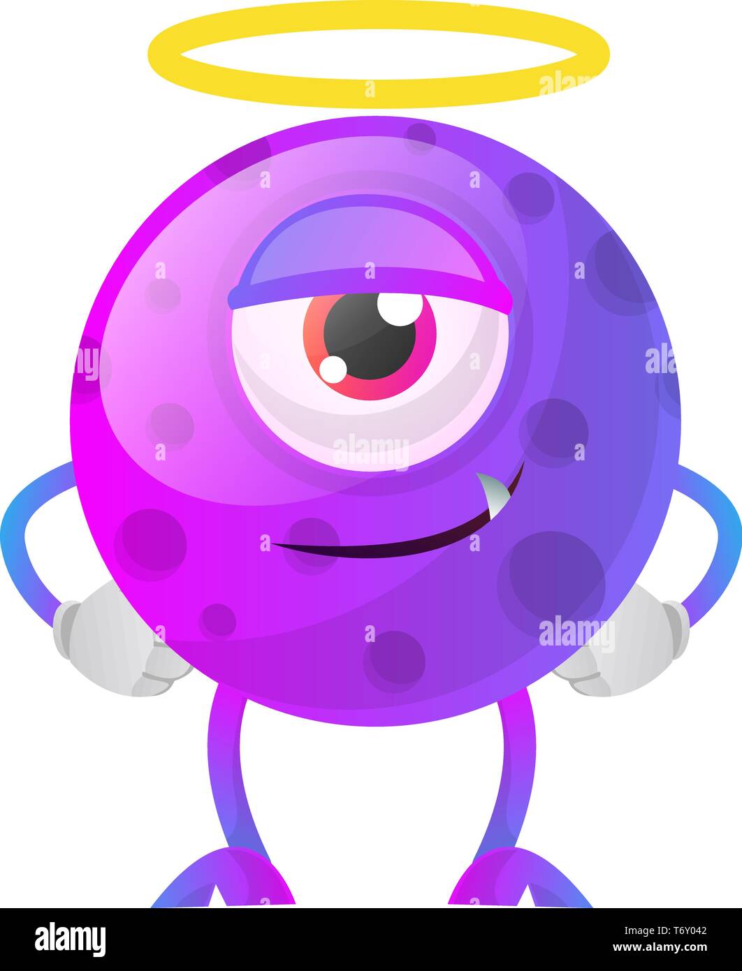 One eyed purple monster from paradise illustration vector on white ...