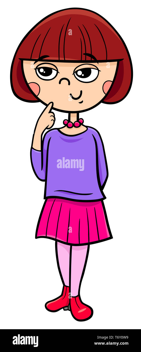 girl character cartoon illustration Stock Photo - Alamy