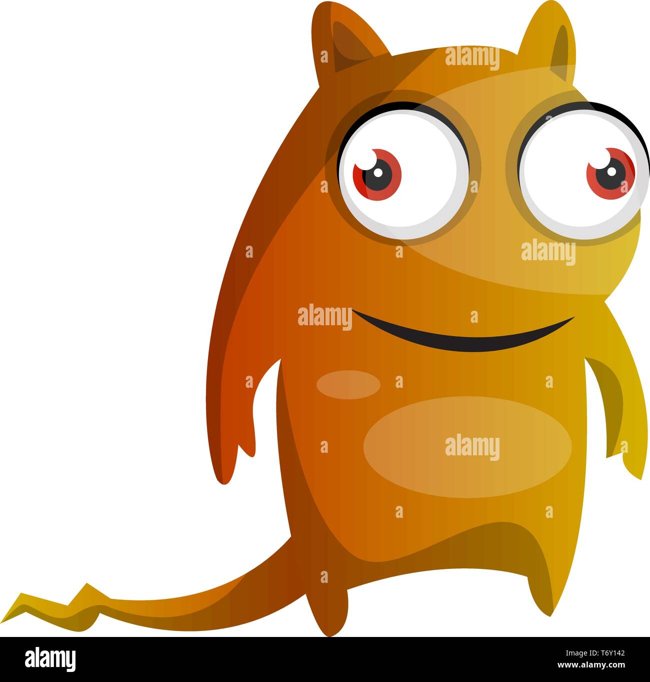 Orange monster with a tail illustration vector on white background ...