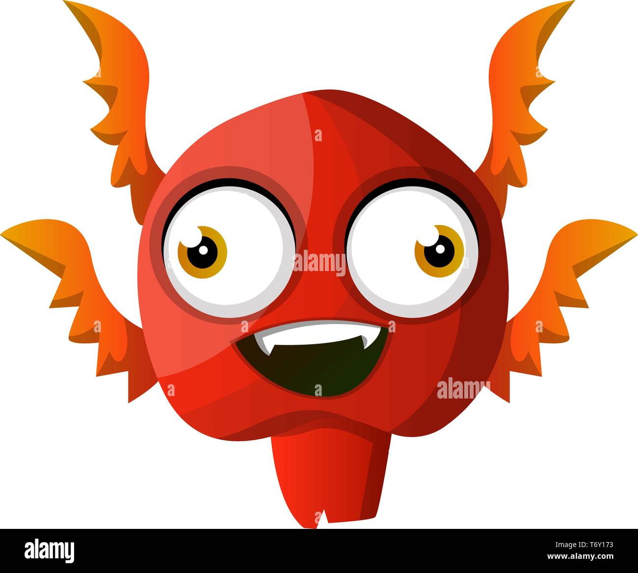 Red smiling monster illustration vector on white background Stock ...