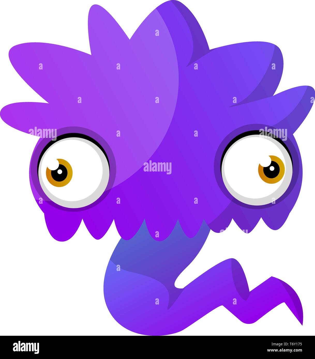 Weird shape blue monster illustration vector on white background Stock ...