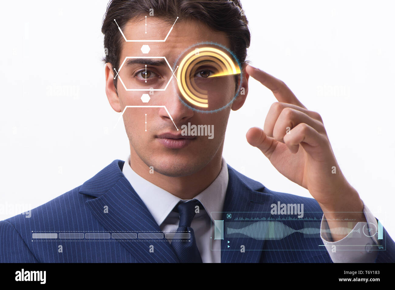 The concept of sensor implanted into human eye Stock Photo - Alamy