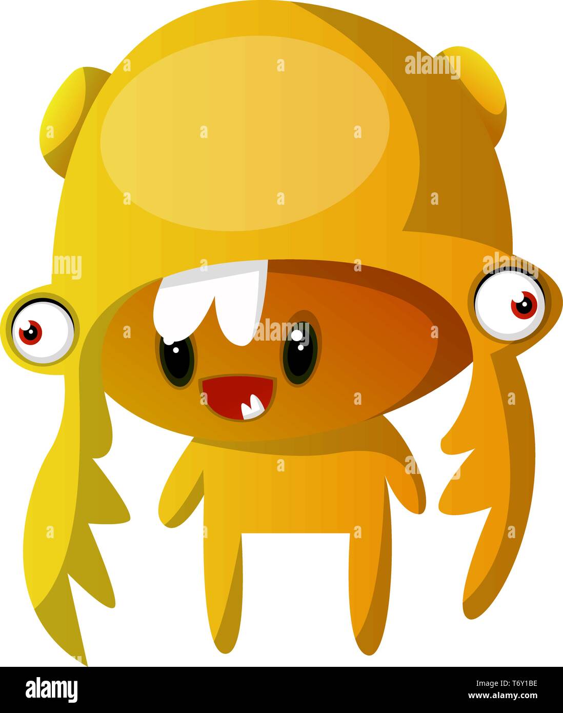 Orange mutant monster illustration vector on white background Stock ...