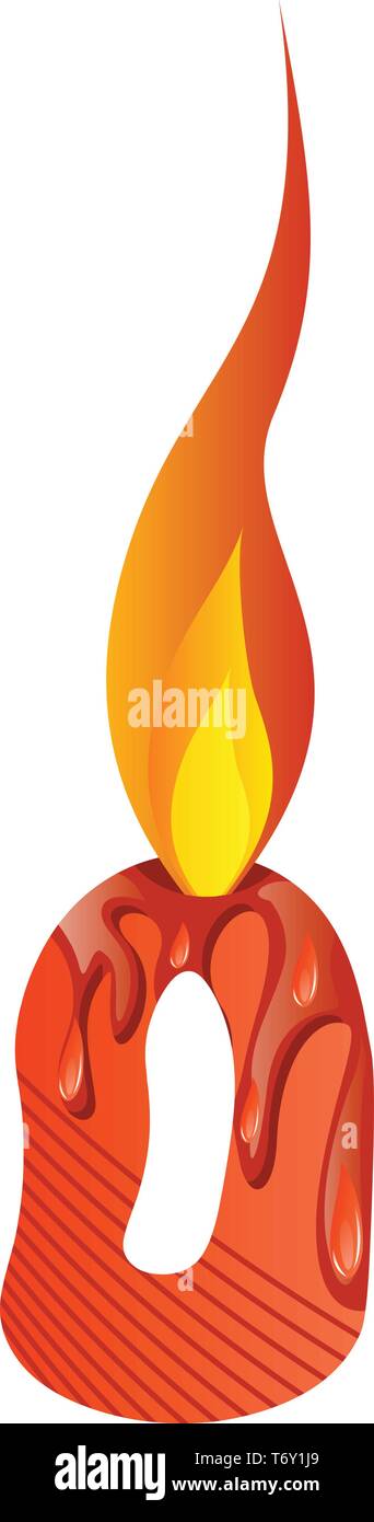 Red zero flaming illustration vector on white background Stock Vector ...