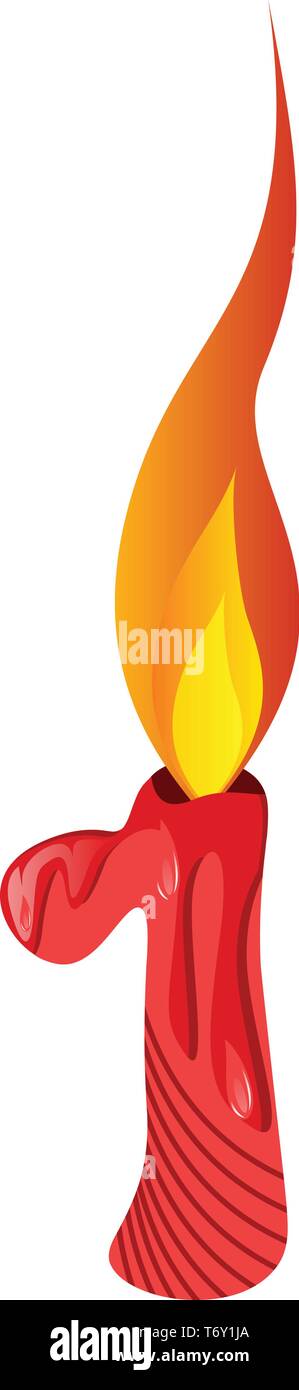 Red number one in flame illustration vector on white background Stock ...