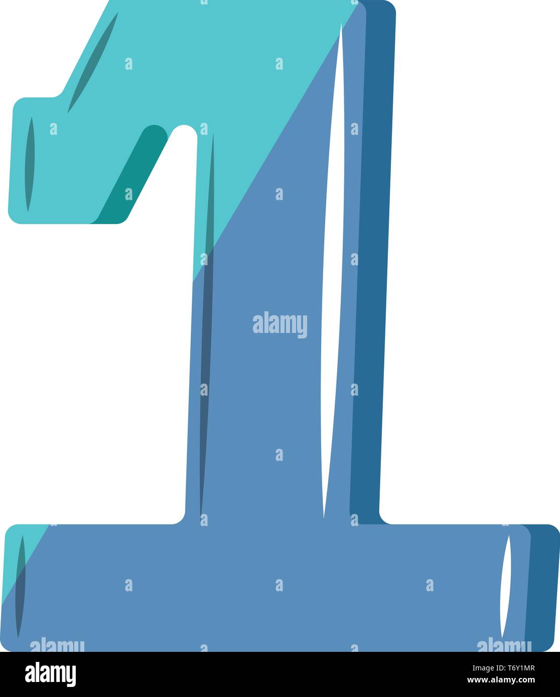 Blue number one illustration vector on white background Stock Vector ...