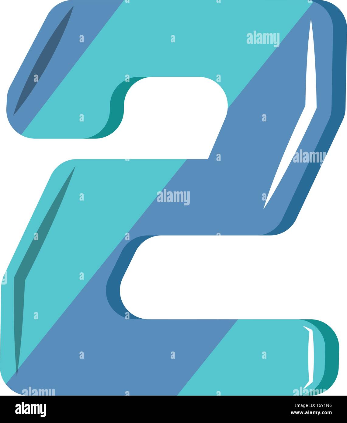 Blue number two illustration vector on white background Stock Vector ...