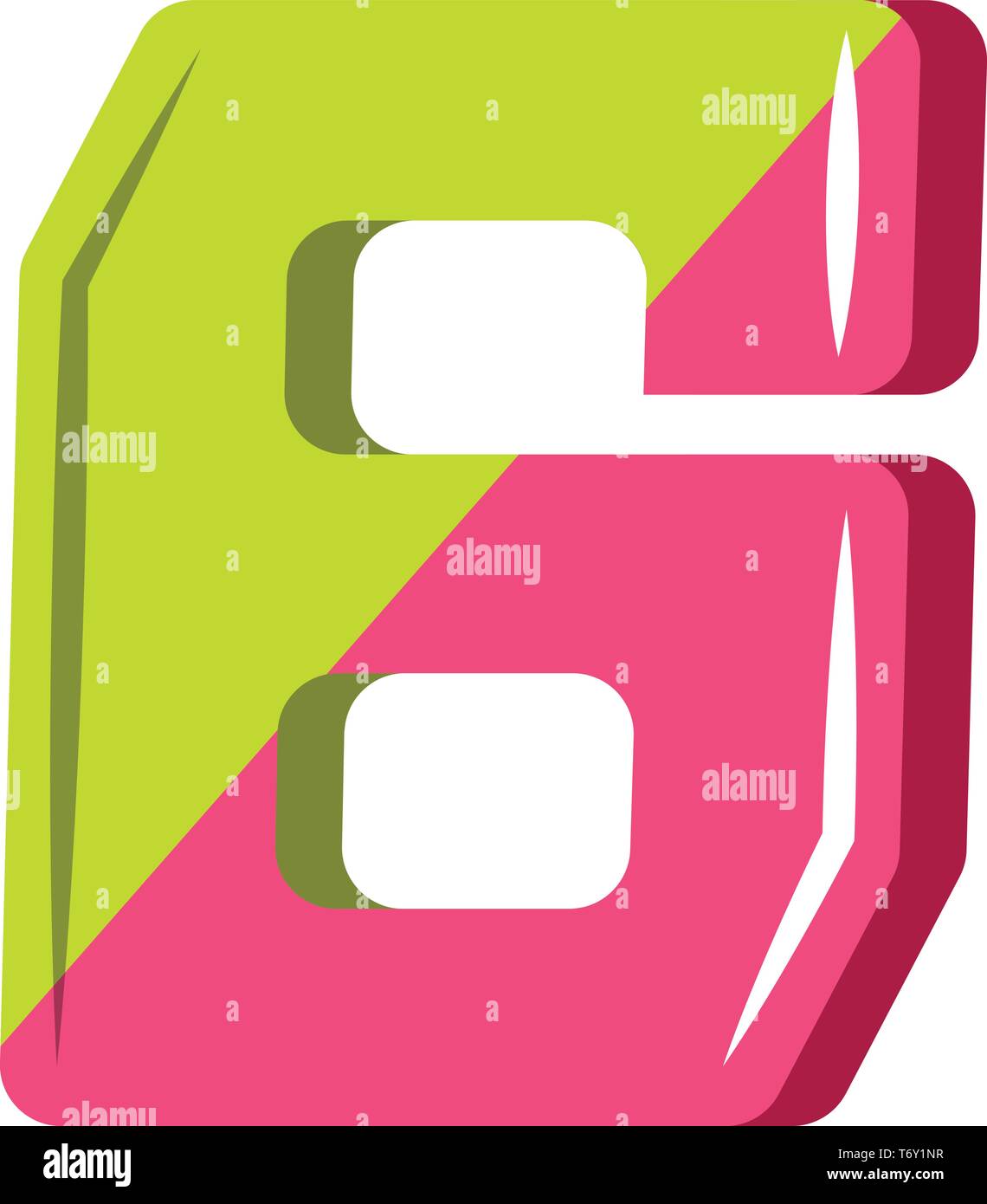 Number six in green color hi-res stock photography and images - Alamy