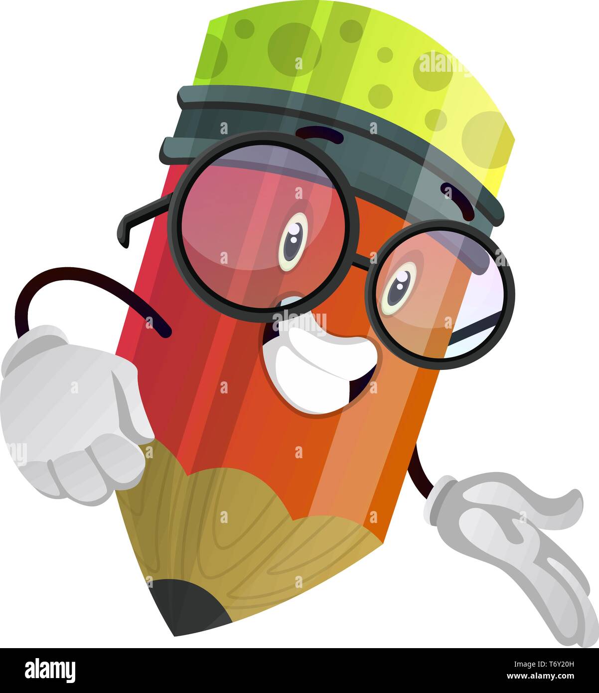 Red pencil is very happy and satisfied illustration vector on white ...