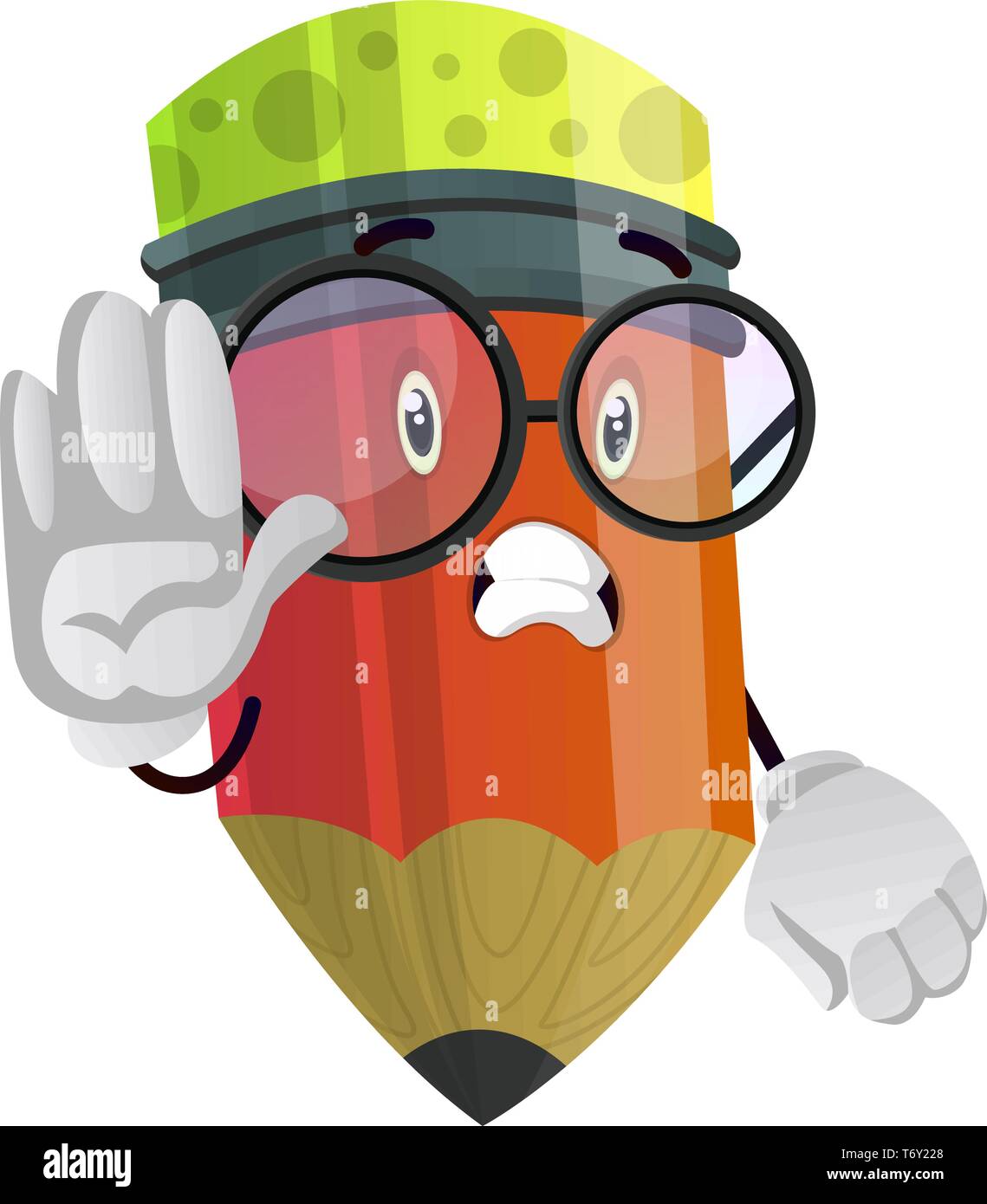 Red pencil showing you to stop illustration vector on white background ...