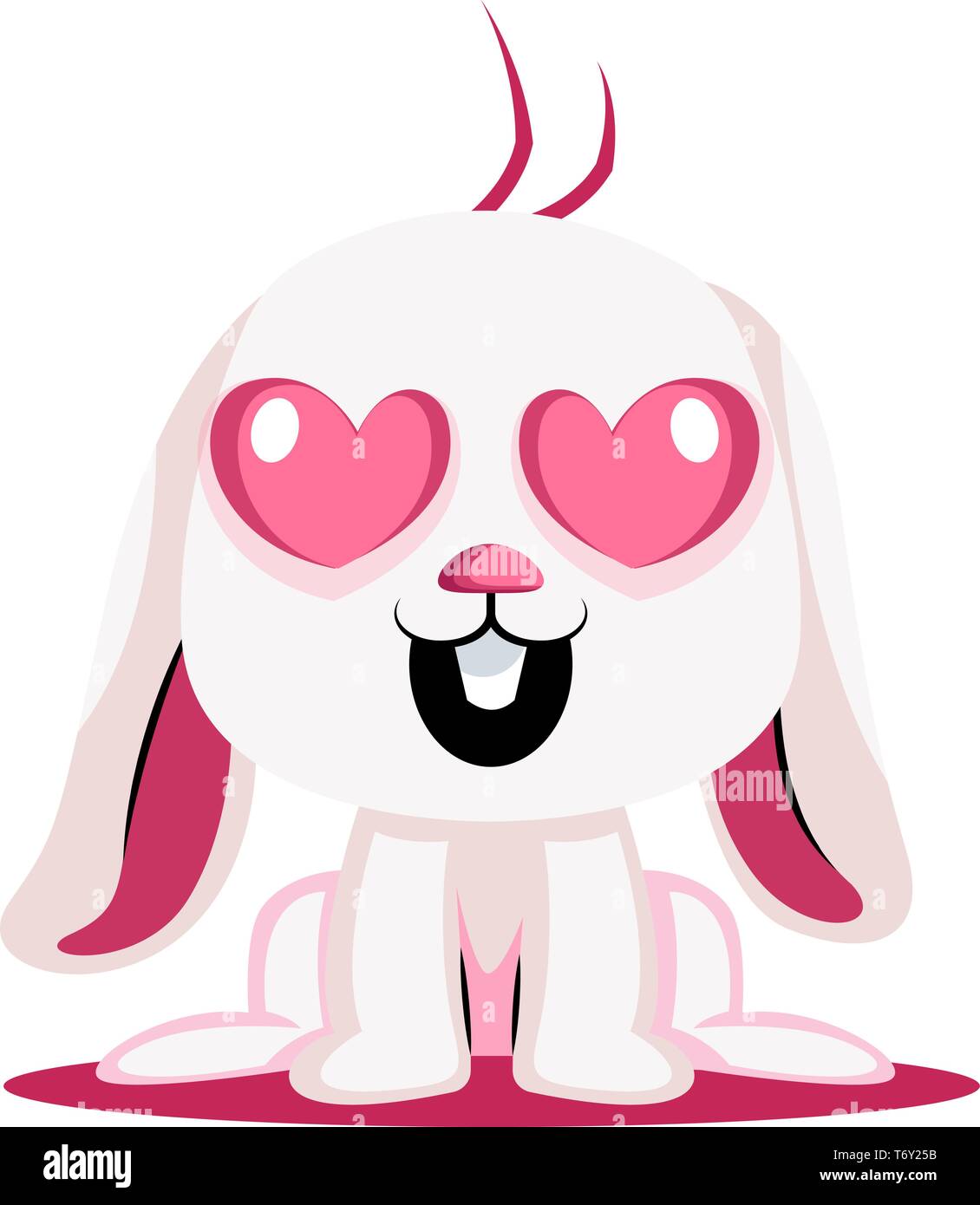 Rabbit cartoon in love icon hi-res stock photography and images - Alamy