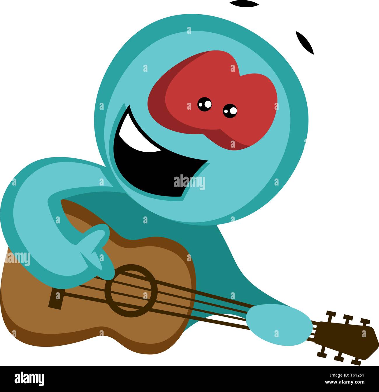 Green character serenading to his girl illustration vector on white ...