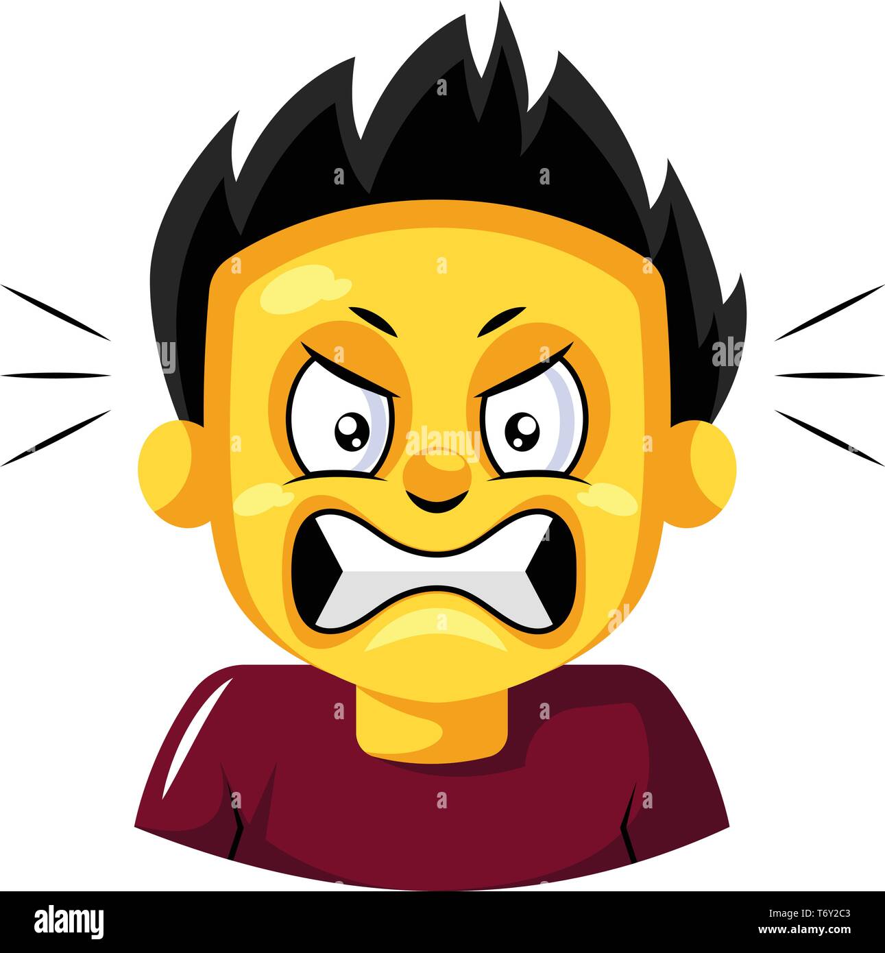 Angry looking young guy illustration vector on white background Stock ...