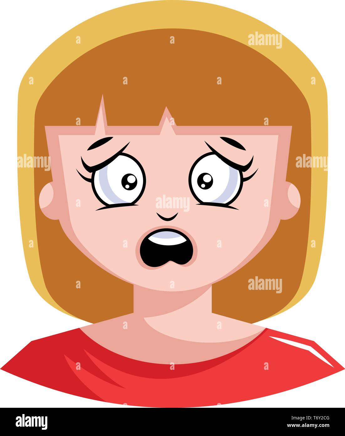 Blonde woman is very anxious illustration vector on white background ...