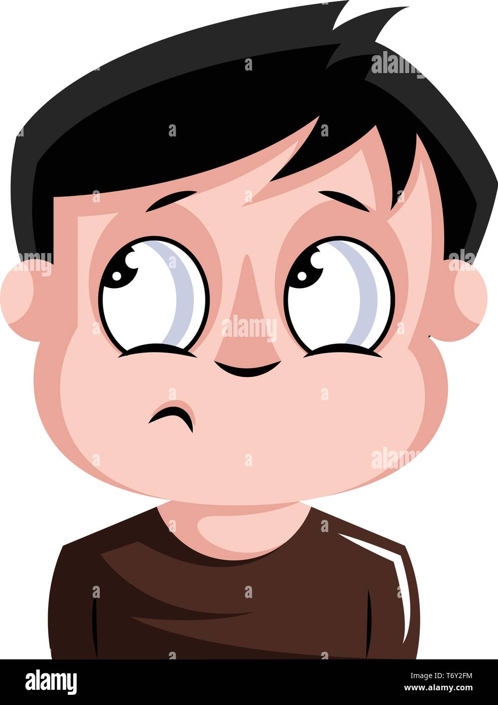 Very forgetful man in brown top illustration vector on white background ...