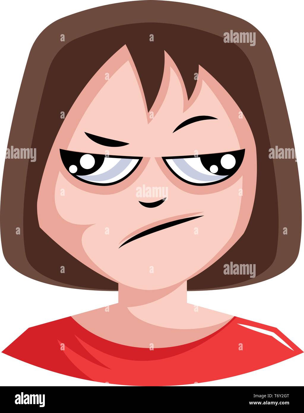 Very jealous brunette woman illustration vector on white background ...