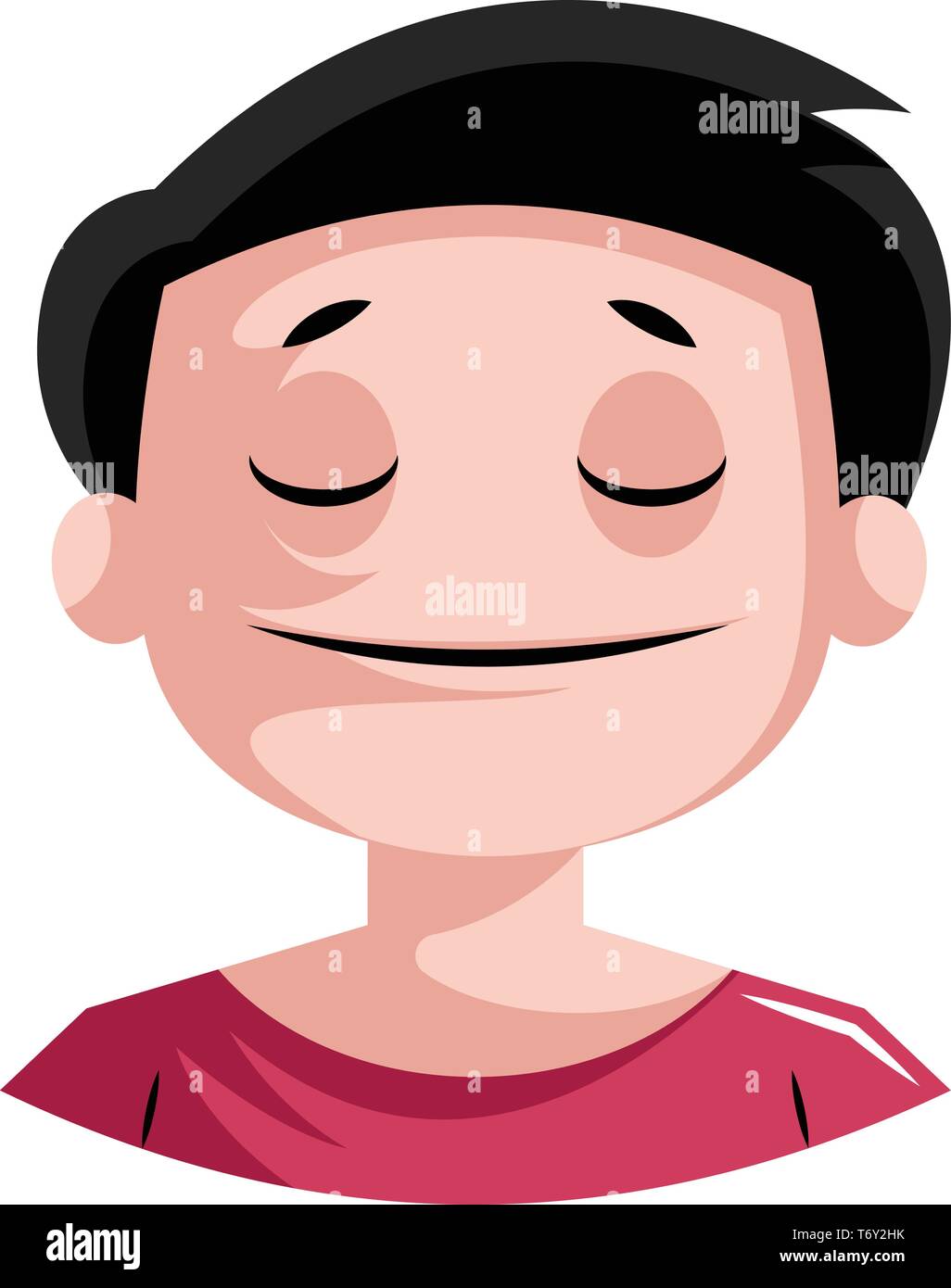 Very peaceful looking man illustration vector on white background Stock ...