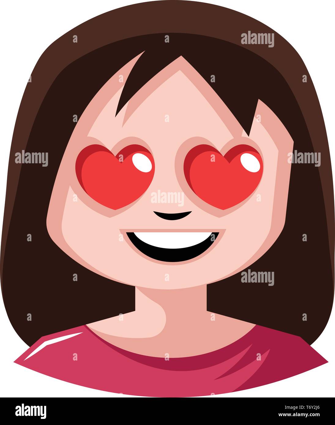 Girl with heart shaped eyes illustration vector on white background ...