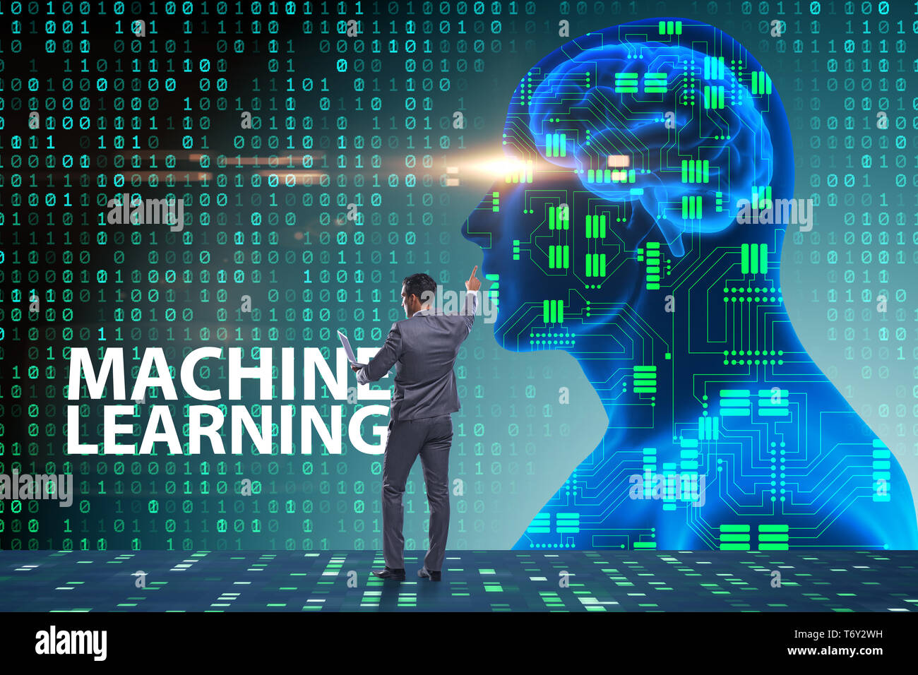 The machine learning concept as modern technology Stock Photo - Alamy