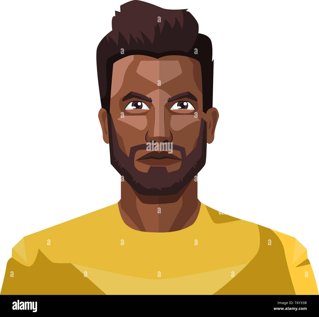 Handsome Guy With Beard And Short Hair Illustration Vector On White