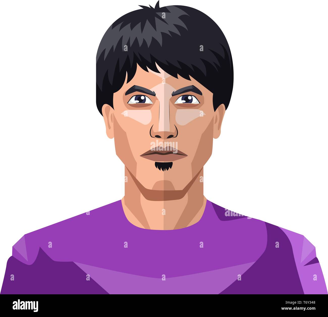 Portrait handsome boy long hair Stock Vector Images - Alamy