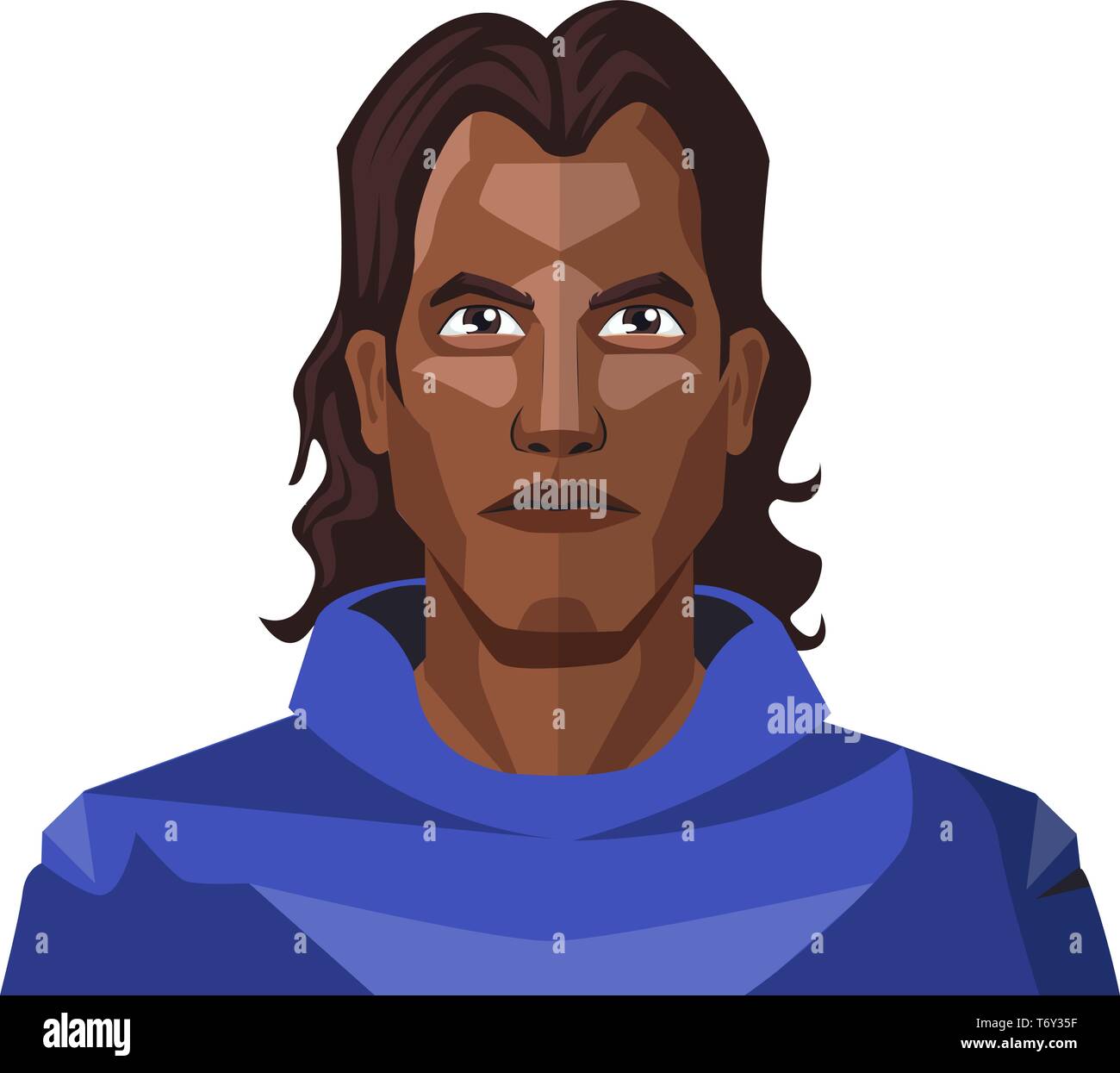 Long hair man male model Stock Vector Images - Alamy