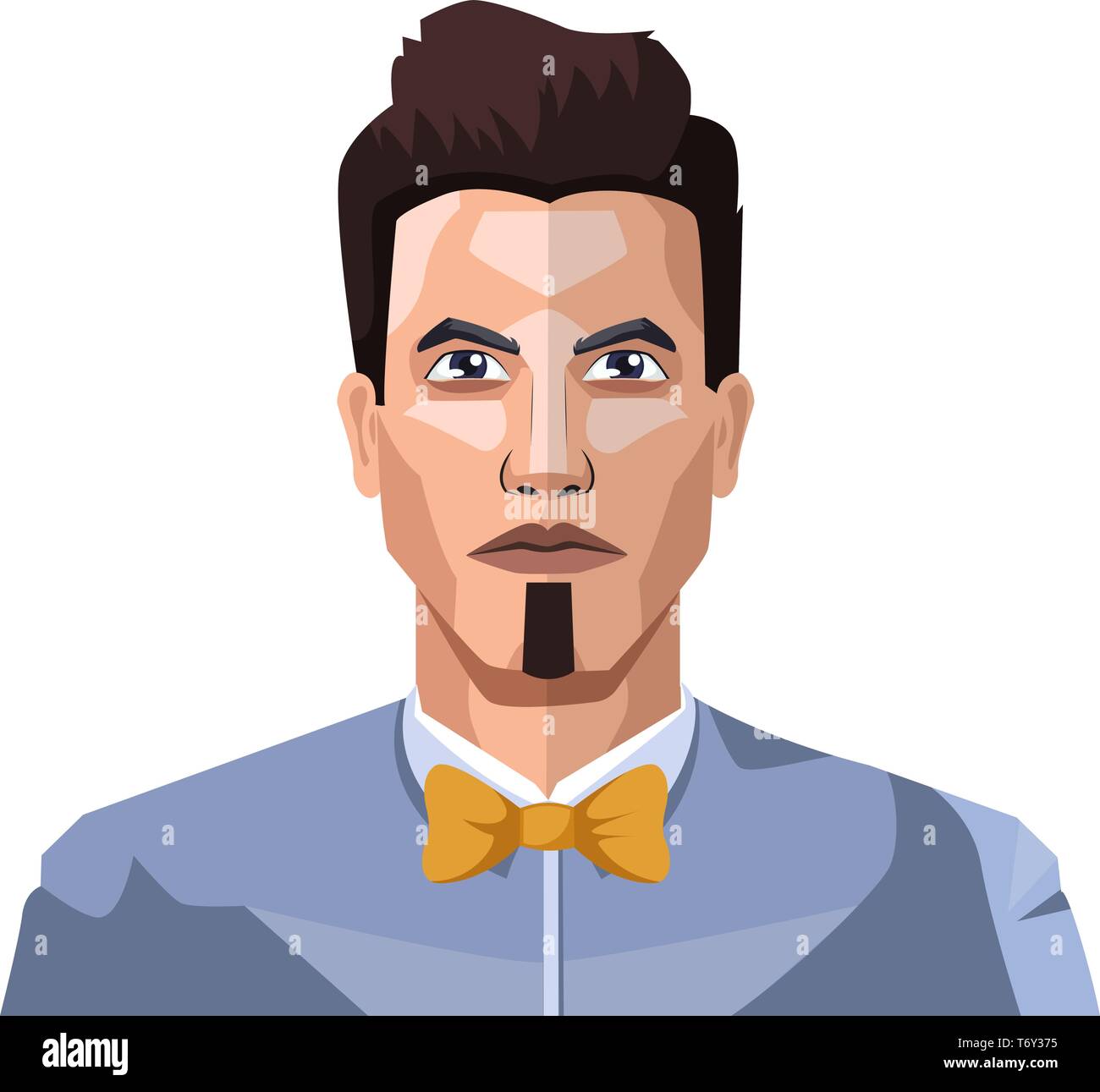 Guy with short hair and small beard illustration vector on white ...