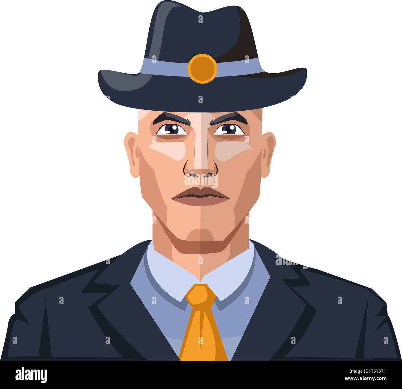 Handsome male wearing black hat Stock Vector Images - Alamy