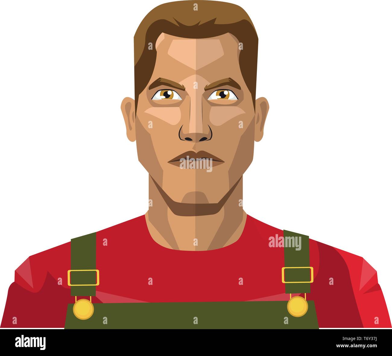 Guy wearing a working clothes illustration vector on white background ...