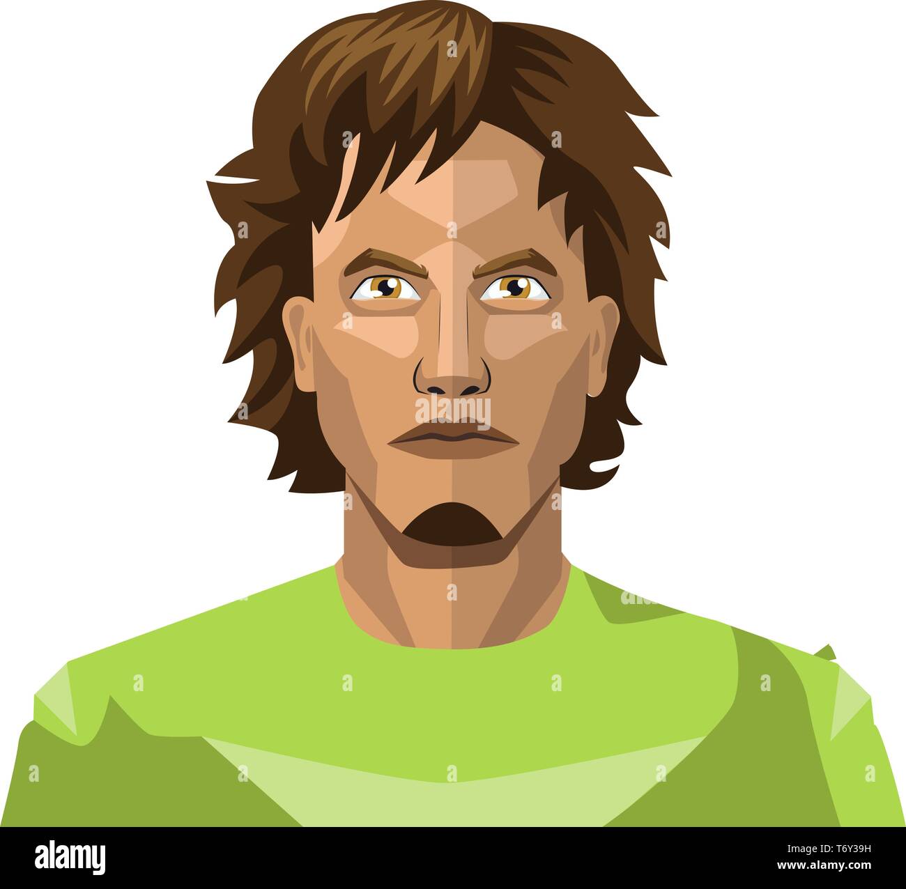 Young man with a long hair and chin beard illustration vector on white ...