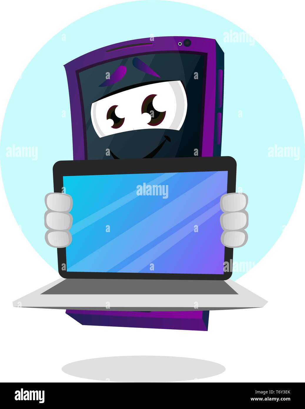 Mobile isolated on laptop Stock Vector Images - Alamy