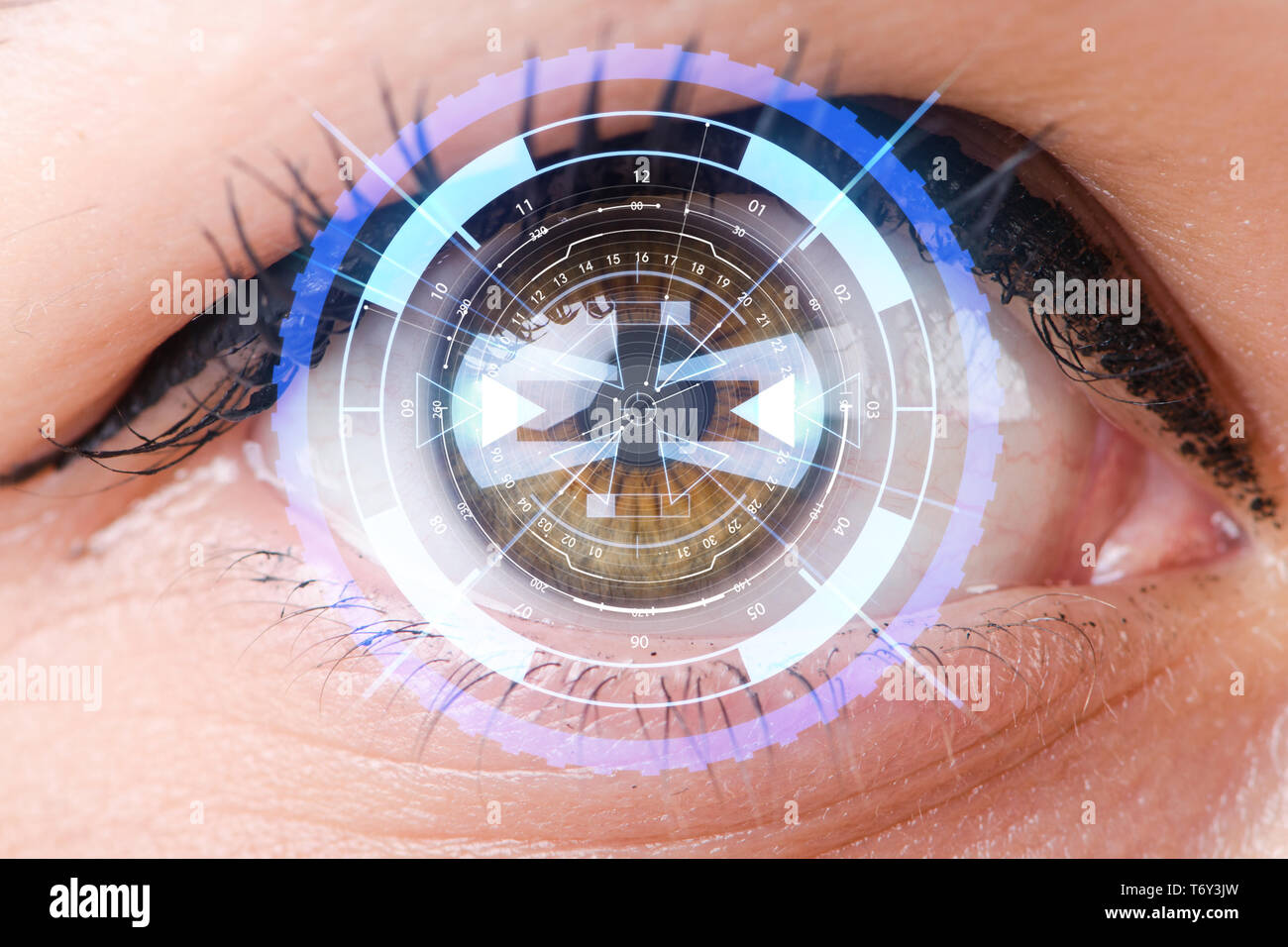 The concept of sensor implanted into human eye Stock Photo - Alamy