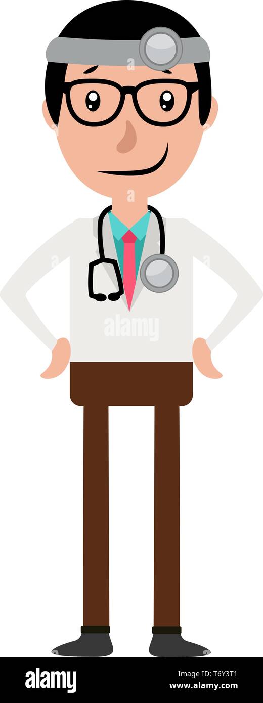 A doctor with a stethoscope around his neck illustration vector on ...