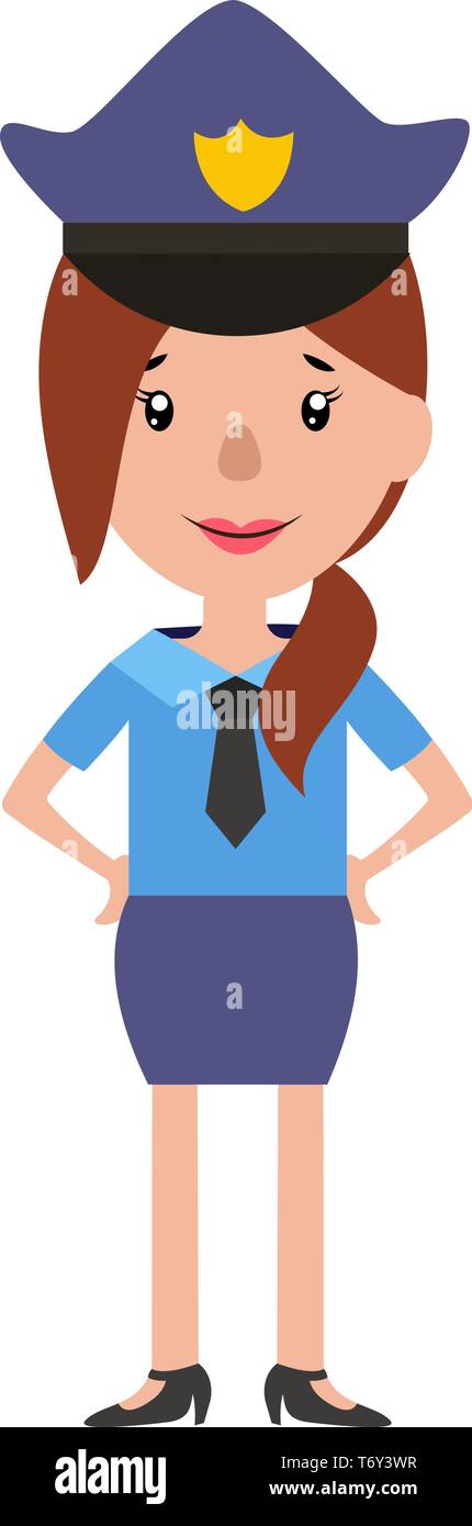 A policewoman in uniform illustration vector on white background Stock ...