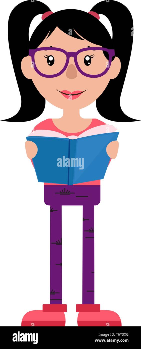 Teen Girl Reading A Book Clipart