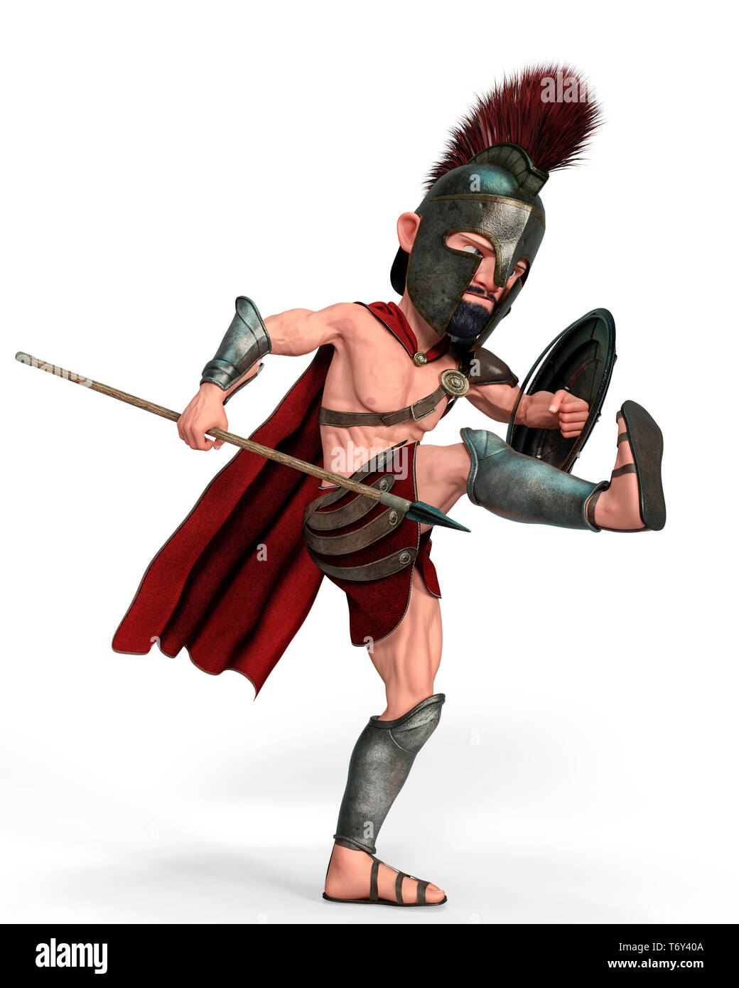 spartan warrior cartoon in a white background. This spartan will put ...