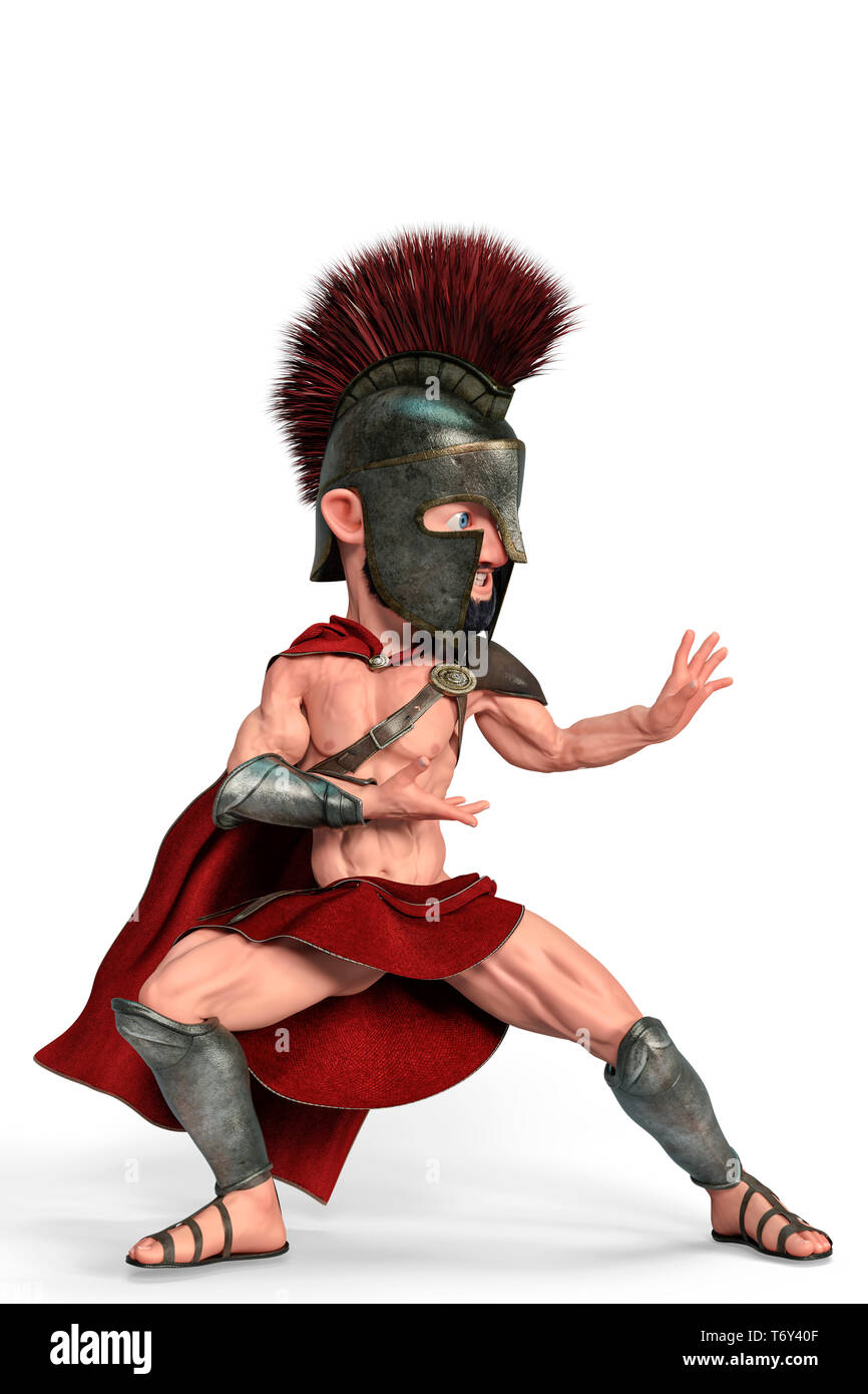 spartan warrior cartoon in a white background. This spartan will put ...