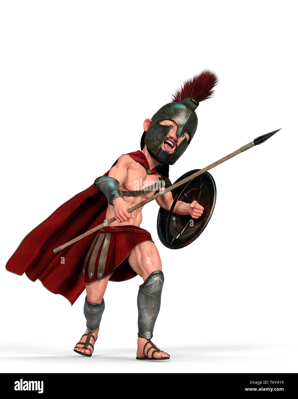 spartan warrior cartoon in a white background. This spartan will put ...