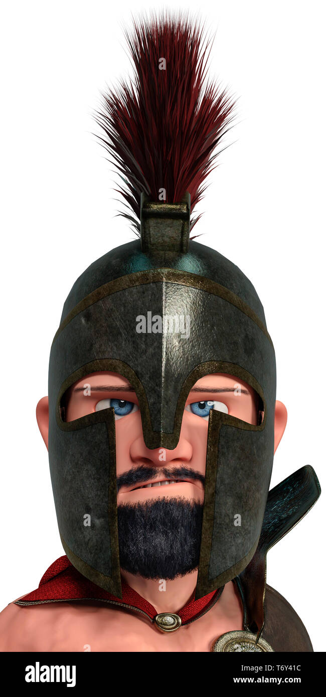 spartan warrior cartoon in a white background. This spartan will put ...