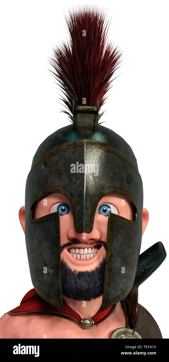 spartan warrior cartoon in a white background. This spartan will put ...