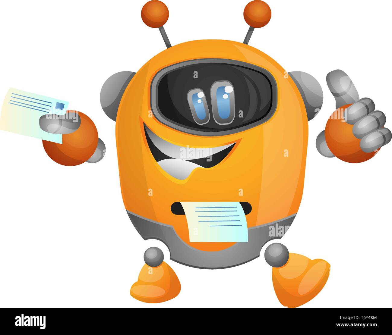 Cartoon robot as a printer illustration vector on white background ...