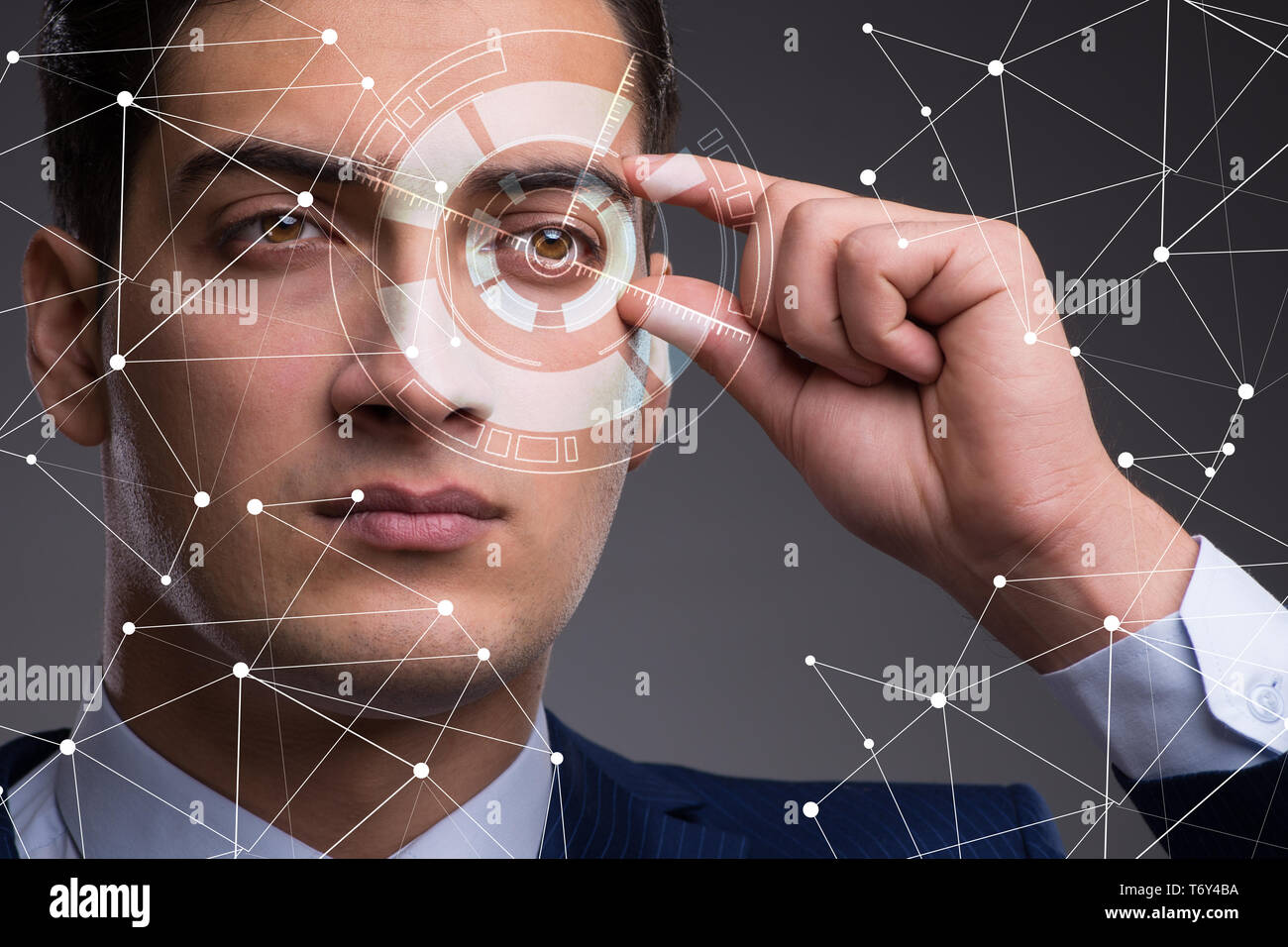 The concept of sensor implanted into human eye Stock Photo - Alamy