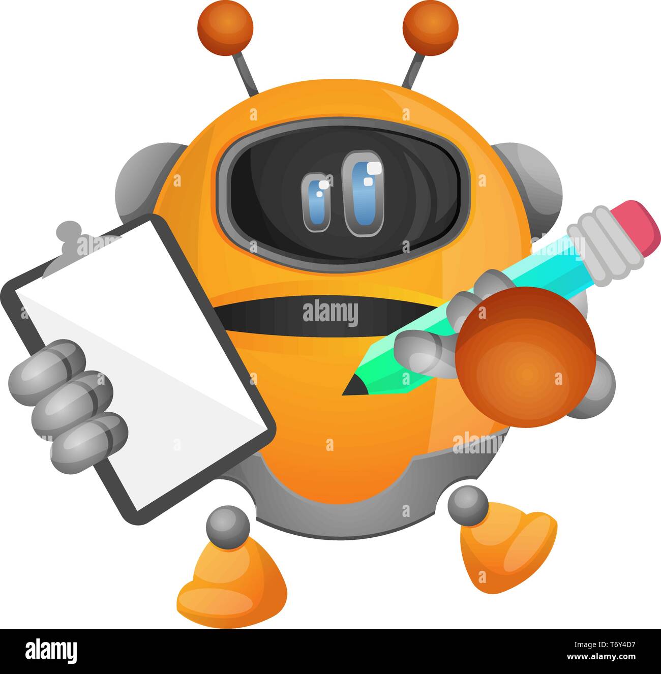 Robot taking notes illustration vector on white background Stock Vector ...