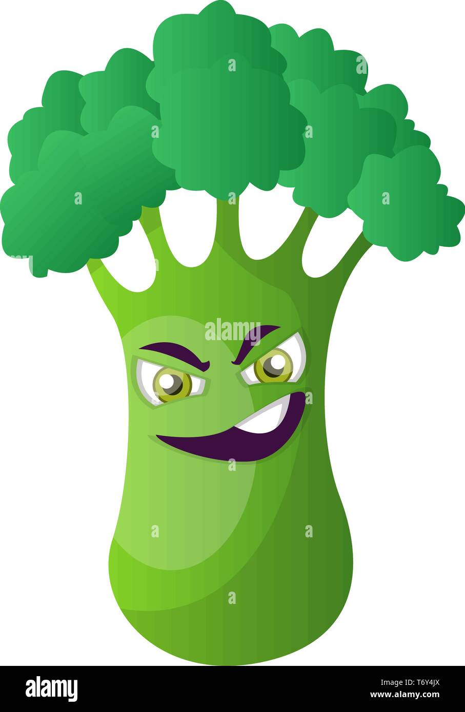 Evil broccoli illustration vector on white background Stock Vector ...