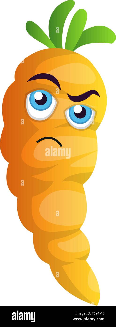 Angry cartoon carrot illustration vector on white background Stock ...