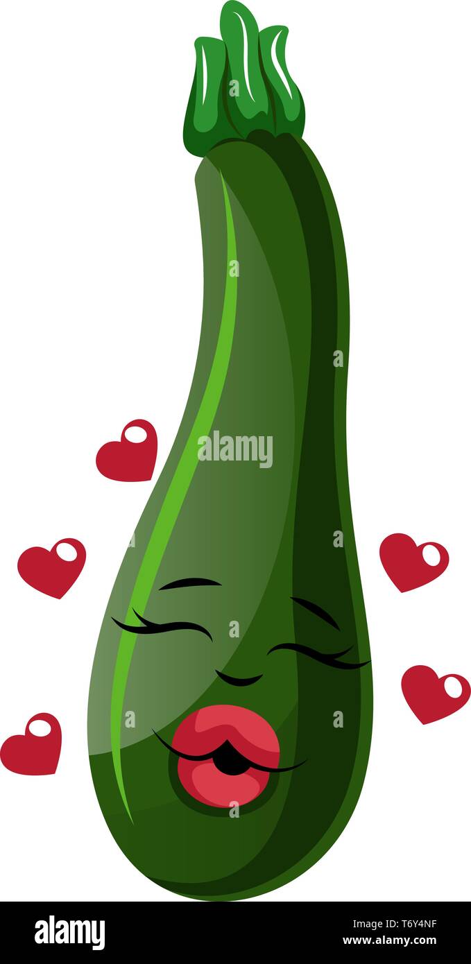 Cartoon courgettes in love illustration vector on white background ...