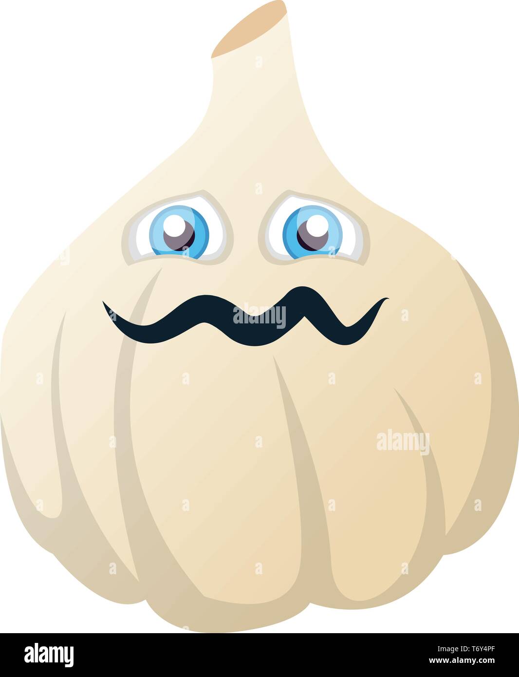 Really sad cartoon garlic illustration vector on white background Stock ...