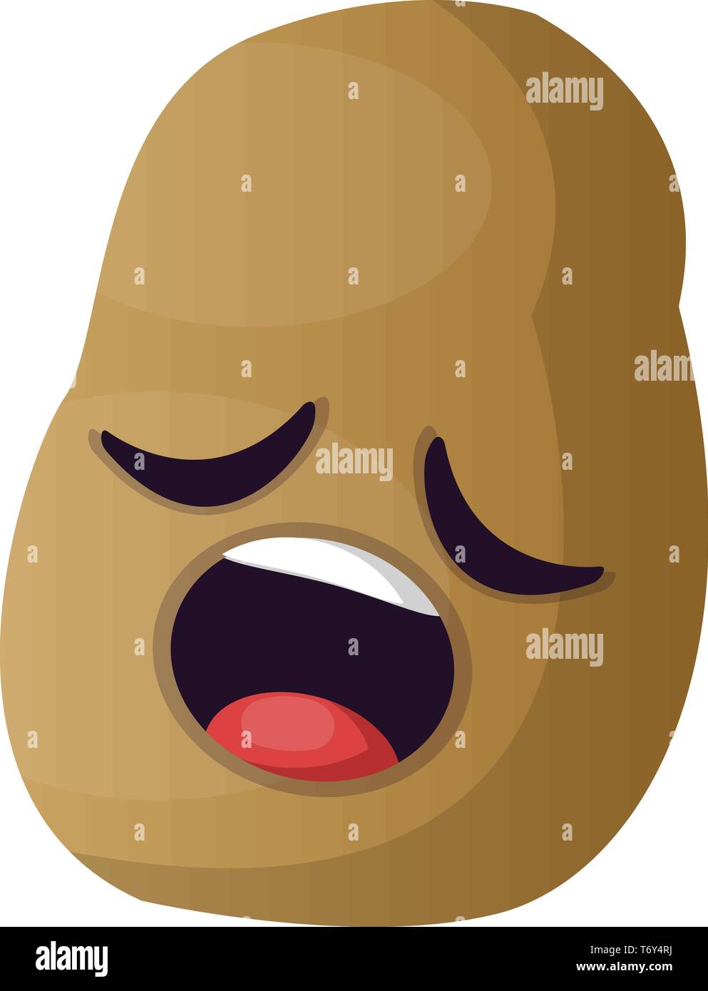 Sleepy little potato illustration vector on white background Stock ...